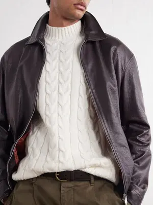 SLOWEAR Slim-fit Cable-knit Sweater