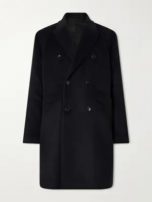 Mr P. Double-breasted Cashmere Coat - Black