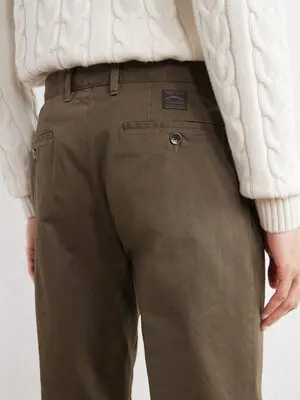 SLOWEAR Incotex Tapered Pleated Stretch-cotton Twill Trousers