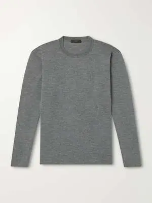 SLOWEAR Zanone Slim-fit Milano Stitch Virgin Wool Sweater - Gray