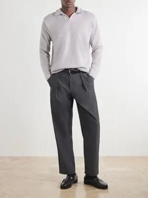 Inis Meáin Wool And Linen-blend Polo Shirt
