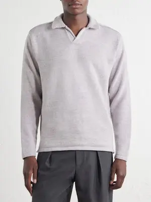 Inis Meáin Wool And Linen-blend Polo Shirt