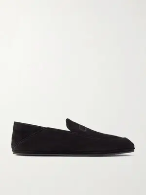 John Lobb Kingston Ii Collapsible-heel Suede Loafers - Black