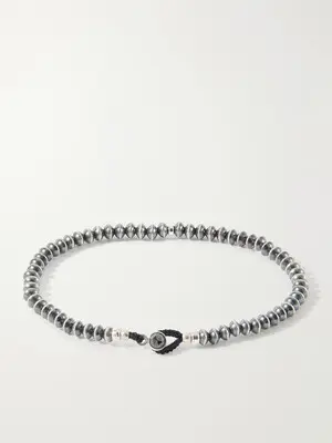 MIKIA Sterling Silver Diamond And Desert Pearl Beaded Bracelet