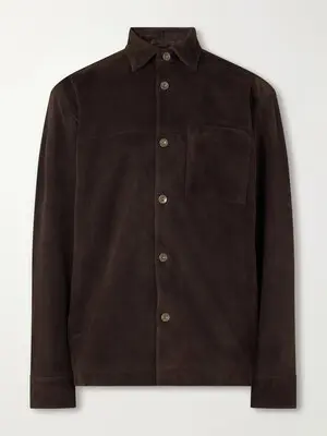 Nn07 Freddy Suede Shirt Jacket - Brown
