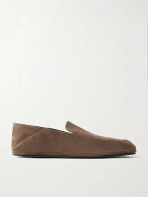 John Lobb Kingston Ii Collapsible-heel Suede Loafers - Brown