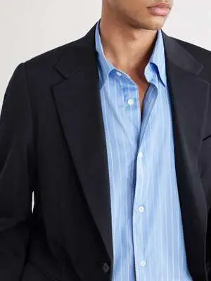 Auralee Striped Cotton And Silk-blend Shirt