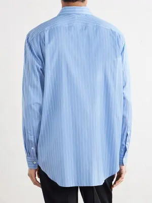 Auralee Striped Cotton And Silk-blend Shirt - Blue