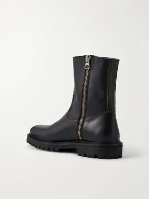 VINNY'S Moto Leather Boots - Black
