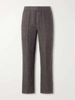 JAMES PERSE Straight-leg Linen Suit Trousers - Brown