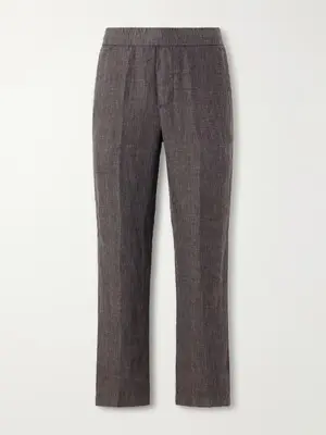 JAMES PERSE Straight-leg Linen Suit Trousers - Brown