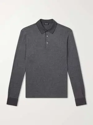Zegna Cotton Polo Shirt - Gray