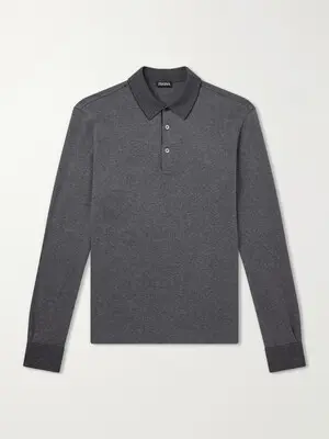 Zegna Cotton Polo Shirt - Gray