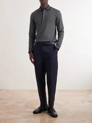 Zegna Cotton Polo Shirt - Gray