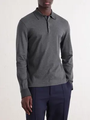 Zegna Cotton Polo Shirt - Gray