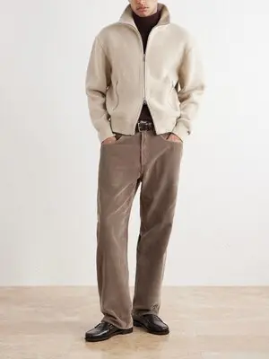 Officine Générale Florys Ribbed Wool-blend Zip-up Cardigan