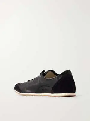 LEMAIRE Gummy Grip Suede-trimmed Leather Sneakers
