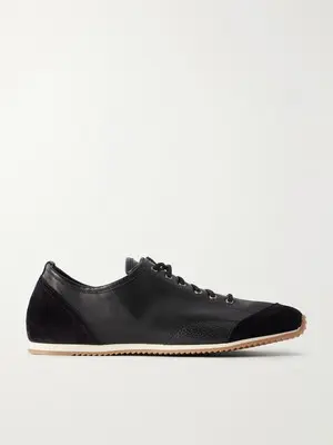 LEMAIRE Gummy Grip Suede-trimmed Leather Sneakers - Black