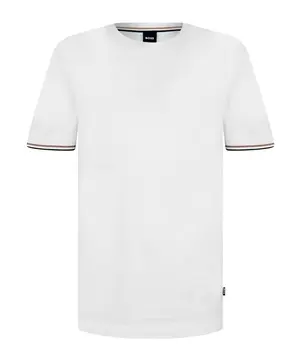 Hugo Boss Striped Cuff T-shirt - White