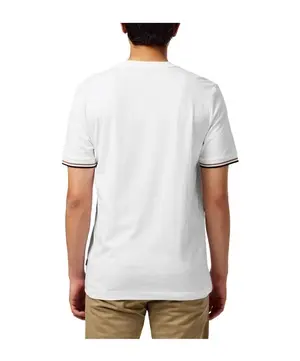 Hugo Boss Striped Cuff T-shirt - White