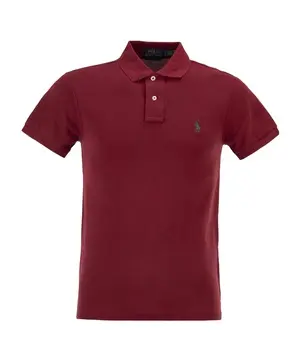 Polo Ralph Lauren Logo Embroidered Short-sleeved Polo Shirt - Bordeaux