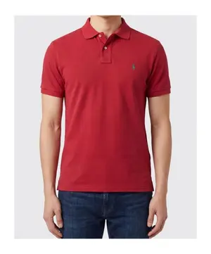 Polo Ralph Lauren Logo Embroidered Short-sleeved Polo Shirt - Bordeaux