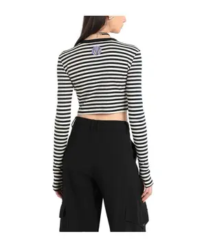 MAXCO. Striped Cropped Long-sleeve T-shirt