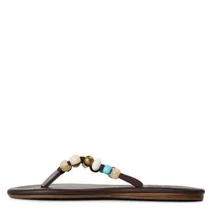 ANCIENT GREEK SANDALS Embellished Flat Thong Sandals - Black