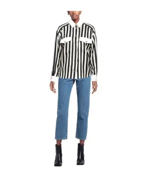Saint Laurent Striped Long-sleeve Shirt