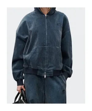 Alexander Wang Brushed Denim Oversized Hoodie