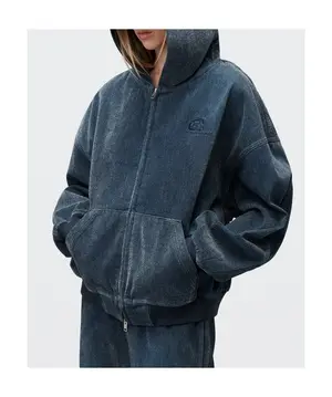 Alexander Wang Brushed Denim Oversized Hoodie
