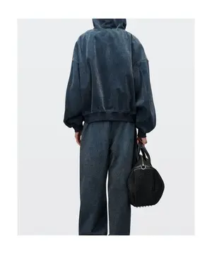 Alexander Wang Brushed Denim Oversized Hoodie