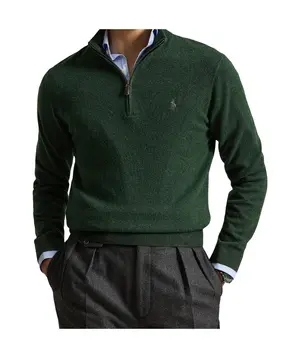 Polo Ralph Lauren Pony-embroidered Quarter-zip Sweater - Green