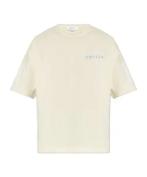 Alexander McQueen Logo Print T-shirt - Beige