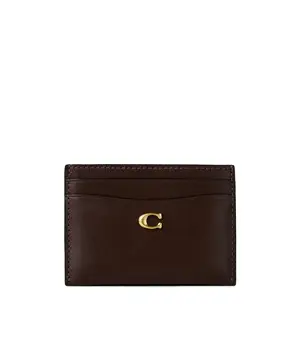 COACH Minimalist Leather Card Holder - Black