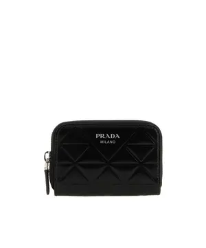 Prada Logo-detailed Zipped Wallet - Black