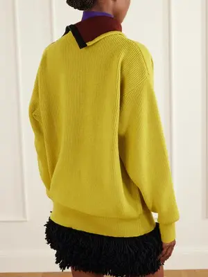 Loewe Wool Zip-up Sweater - Olive Green