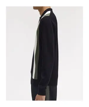 Fred Perry Striped Cotton Zipup Polo Shirt