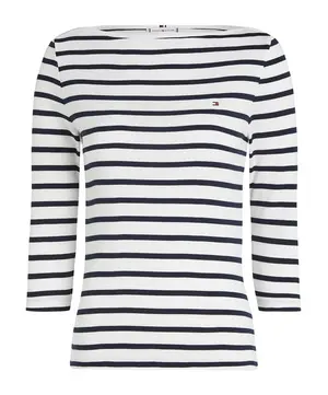 Tommy Hilfiger Horizontal Stripe Boatneck Top - No