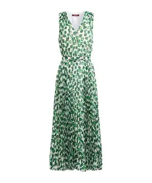 Max Mara Multi-color Pleated Dress - Green