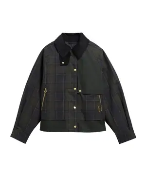 Barbour Plaid Spliced Cropped Jacket - No