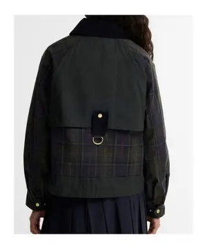 Barbour Plaid Spliced Cropped Jacket