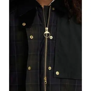 Barbour Plaid Spliced Cropped Jacket