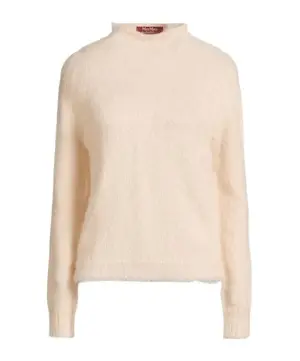Max Mara Knitted Turtleneck Long-sleeve Top - Beige