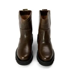 GANNI Studded Crinkle Flat Ankle Boots