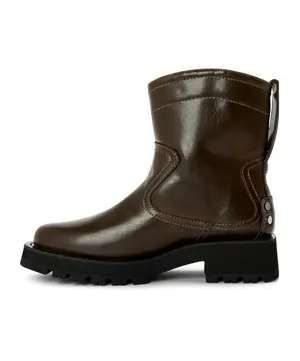 GANNI Studded Crinkle Flat Ankle Boots - No