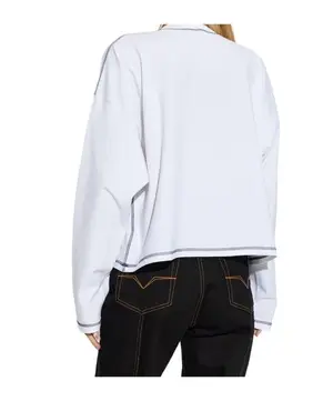 Versace Cotton Long-sleeve Top With Contrast Stitching And Pocket