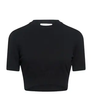 Sportmax Solid-color Short-sleeve Knit Top - Black