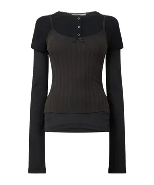 Acne Studios Mocklayered Top - Black