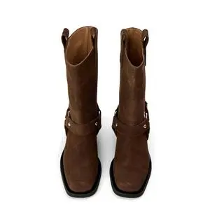 GANNI Suede Flat Ankle Boots